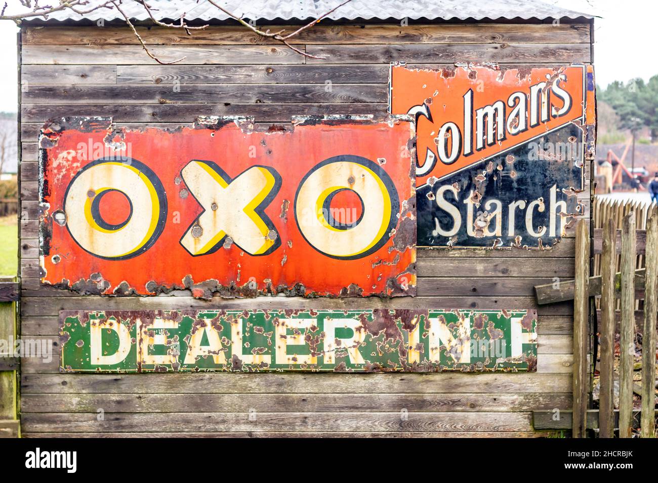 vintage enamelled metal advertising sign for Oxo cubes and Colmans ...