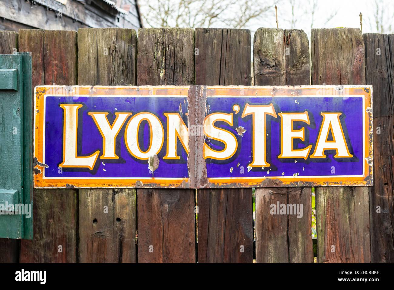 vintage enamelled metal advertising sign for Lyons tea at Beamish ...