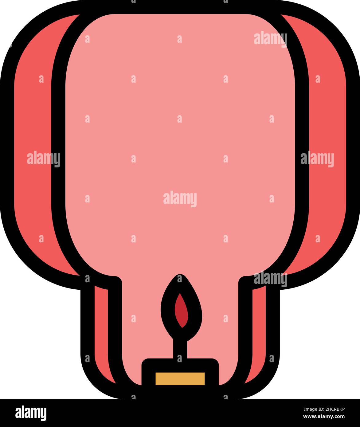 Paper floating lantern icon. Outline paper floating lantern vector icon ...