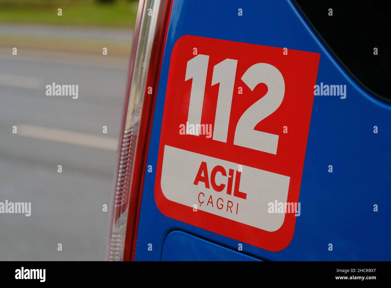 Istanbul, Turkey - October 29, 2021: Close up shot of emergency ...