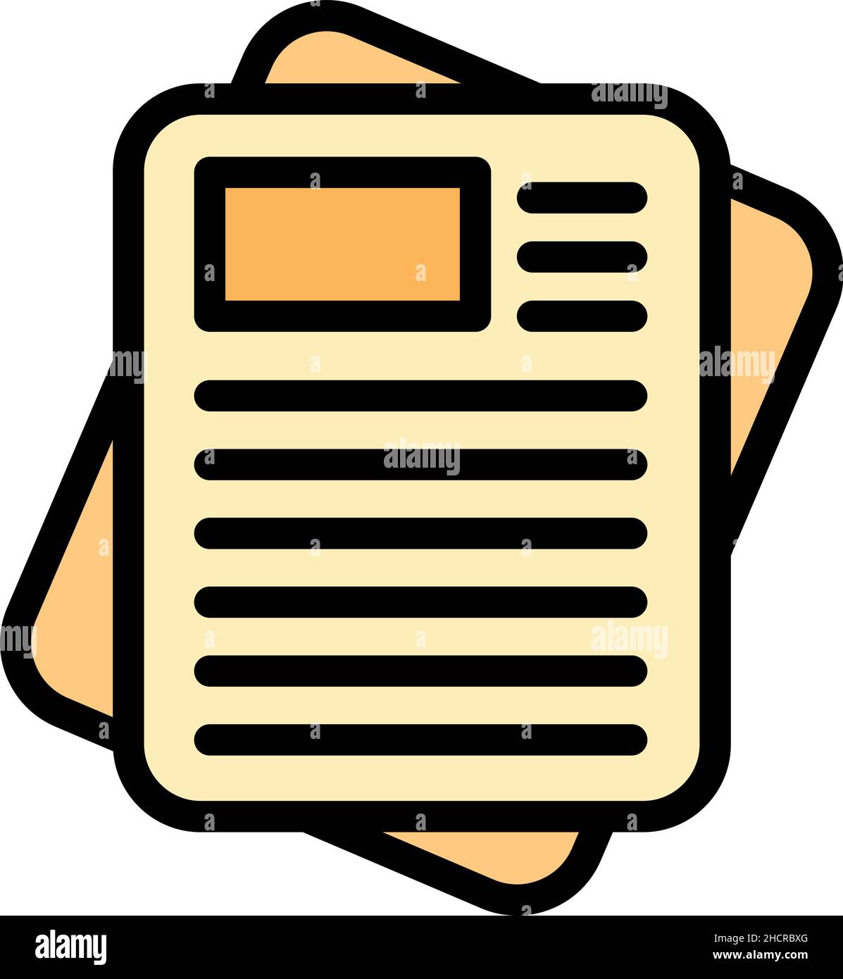 Media newspaper icon. Outline media newspaper vector icon color flat ...