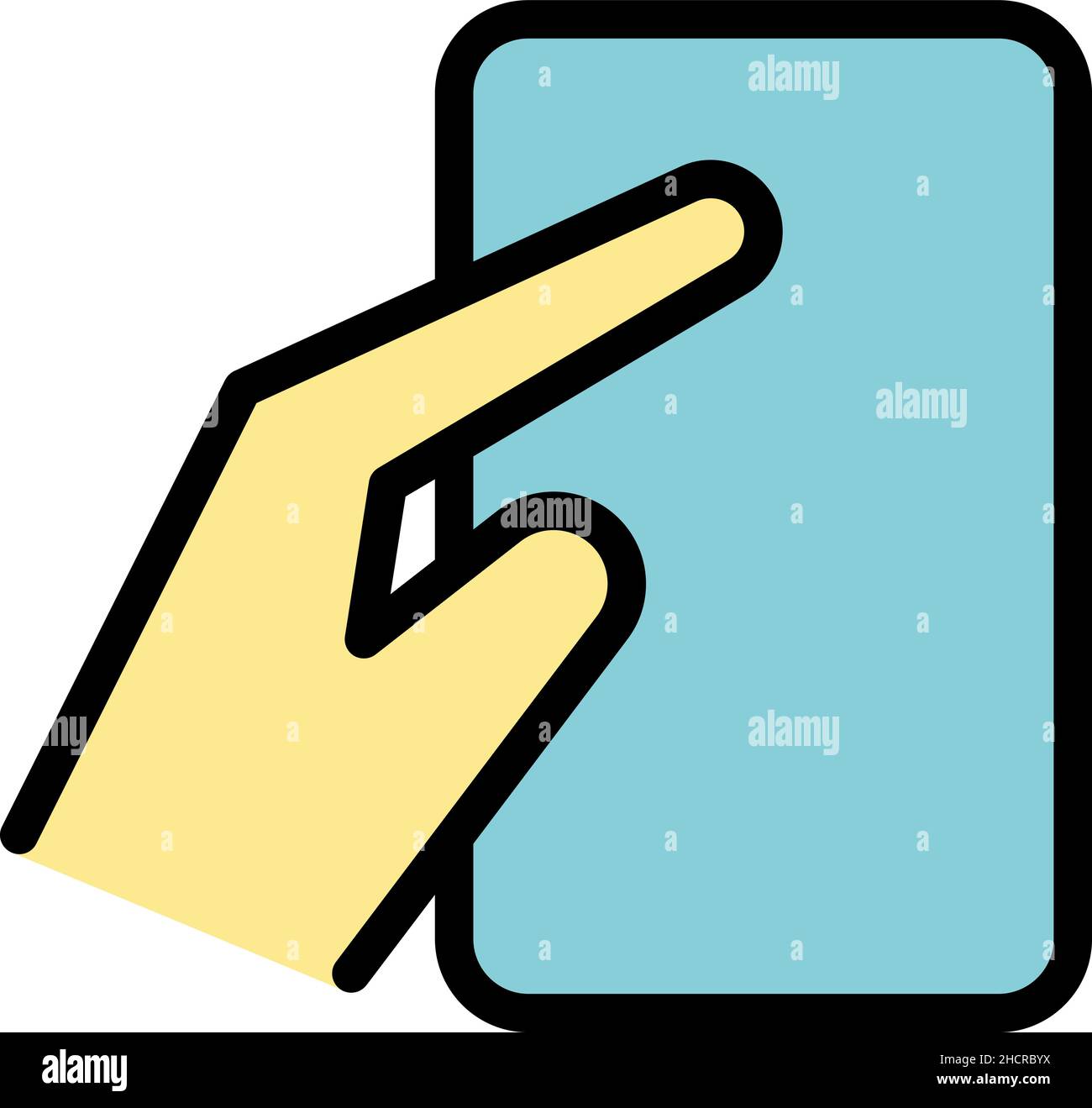 Swiping on smatphone icon. Outline swiping on smatphone vector icon ...