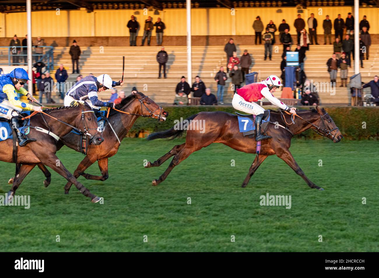 Racing to the finish of the last race bumper Stock Photo - Alamy