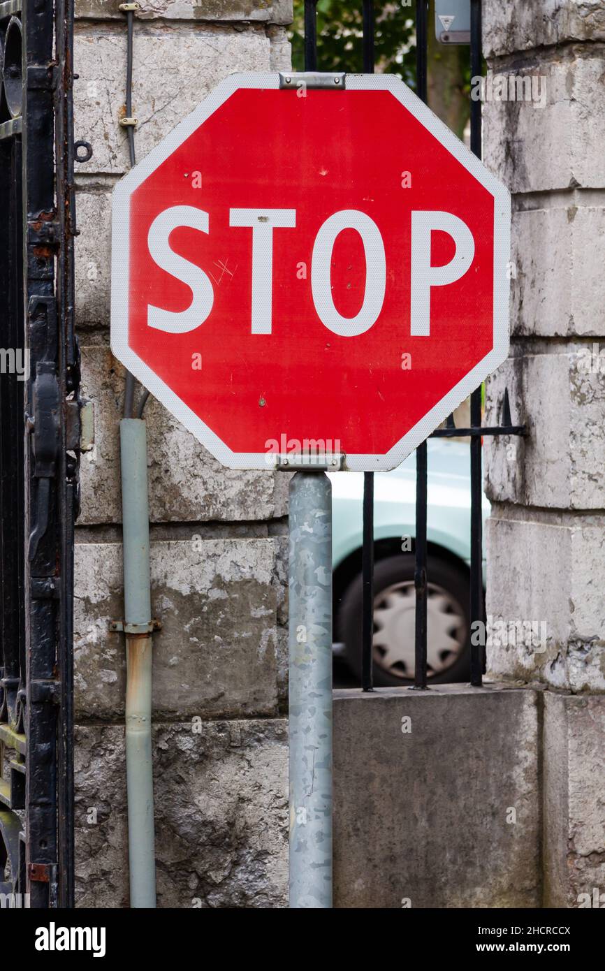Vertical shot of a "Stop" sign Stock Photo - Alamy