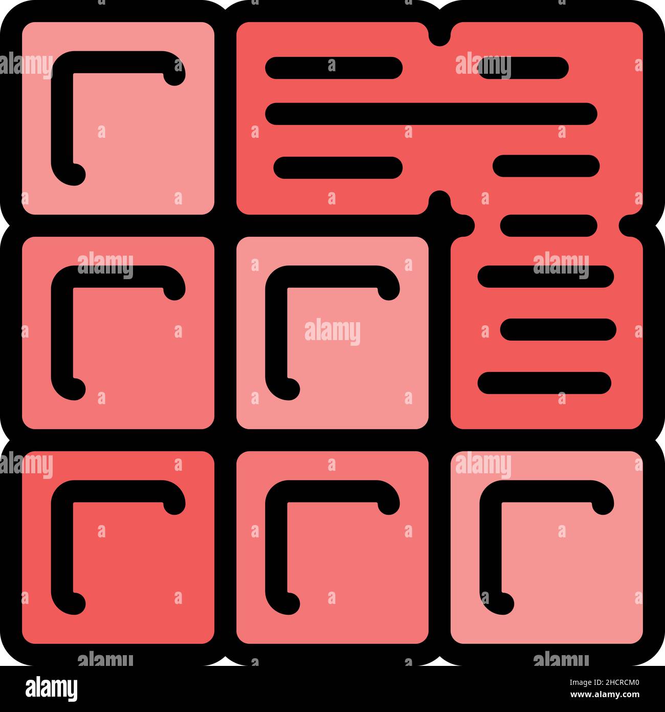 Builder blocks icon. Outline builder blocks vector icon color flat ...