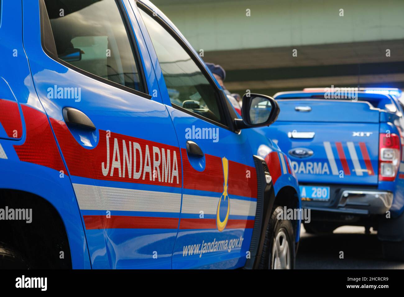 Istanbul, Turkey - October 29, 2021: Close up shot of gendarmerie ...