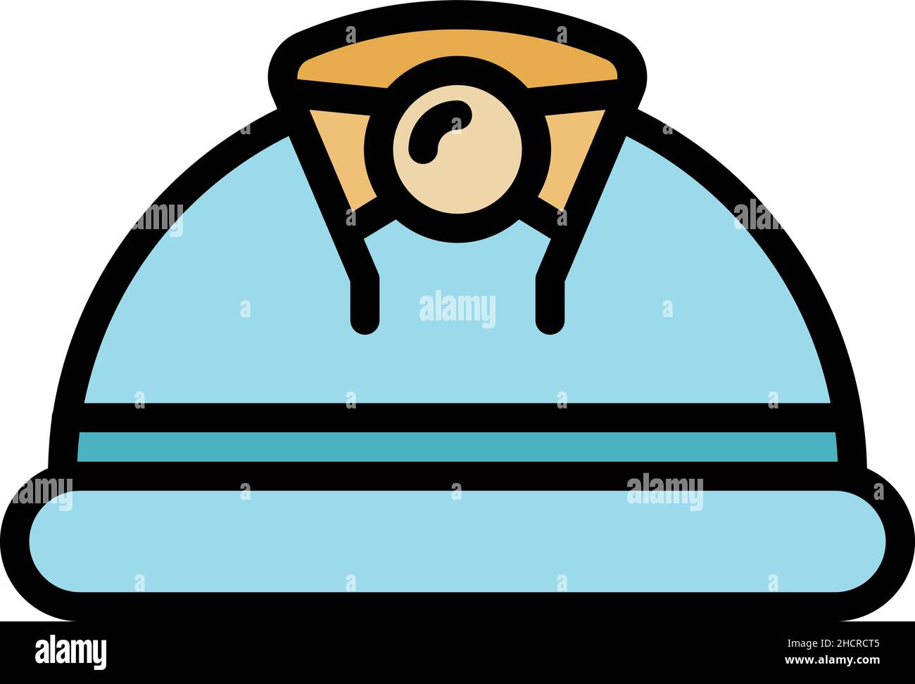 Builder helmet icon. Outline builder helmet vector icon color flat ...