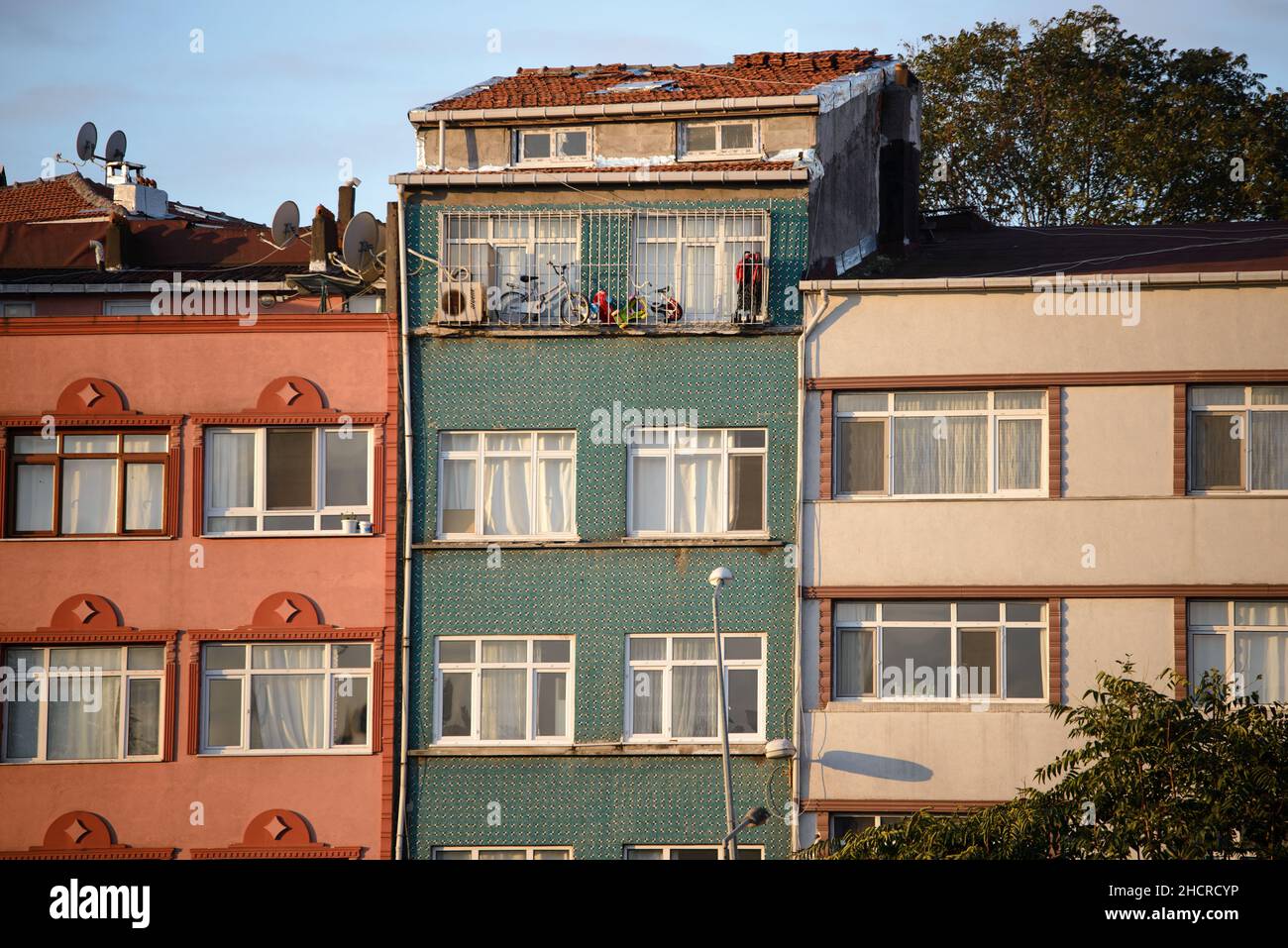 Istanbul, Turkey - October 29, 2021: Outside of a red, green and white ...