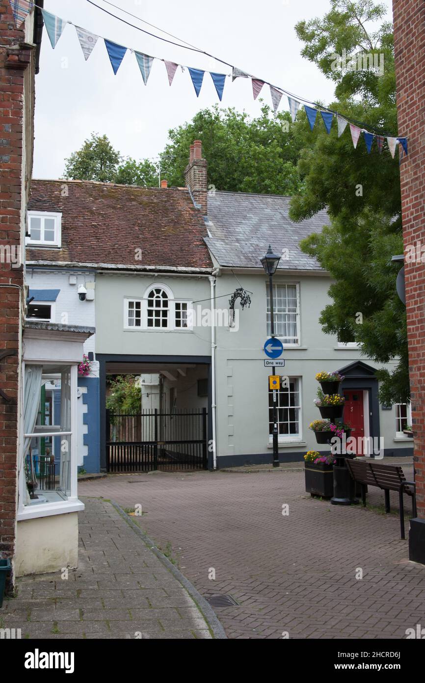 Views of shops and buildings in Wimborne, Dorset in the UK Stock Photo ...