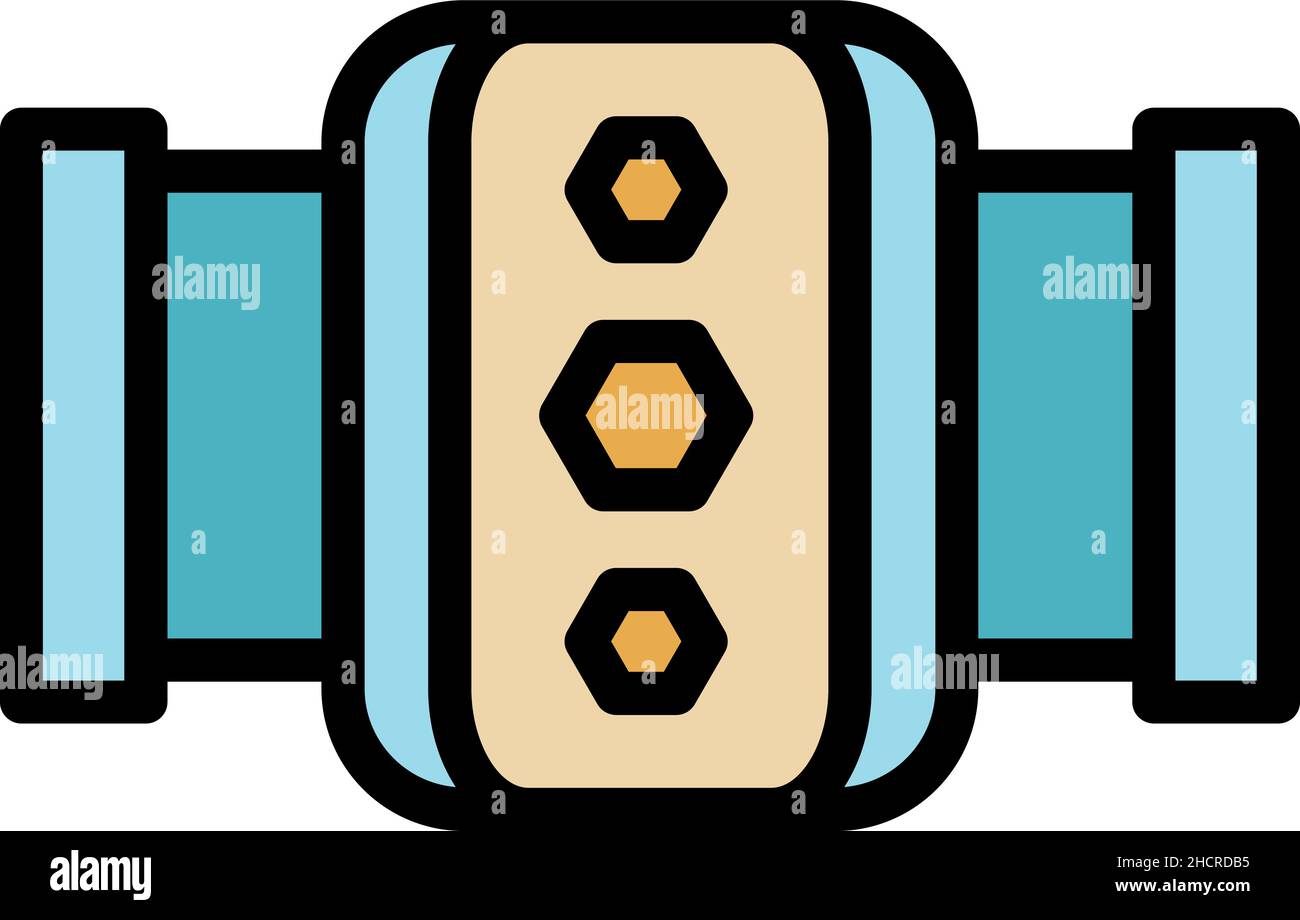Sewage pipe icon. Outline sewage pipe vector icon color flat isolated ...