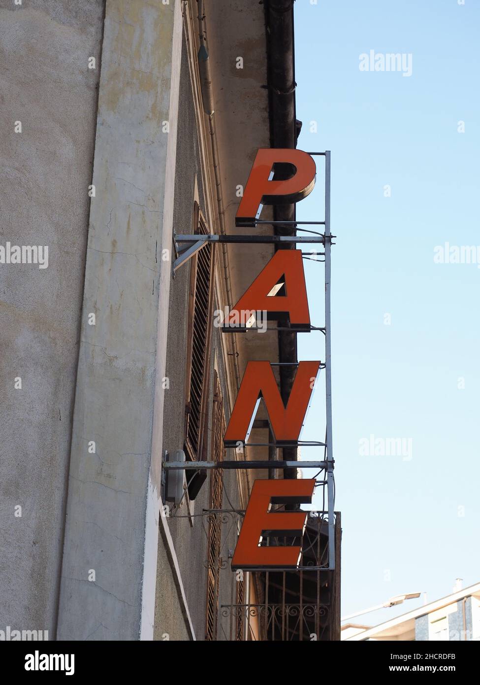 Italian bakery store sign. Pane (translation Bread Stock Photo - Alamy