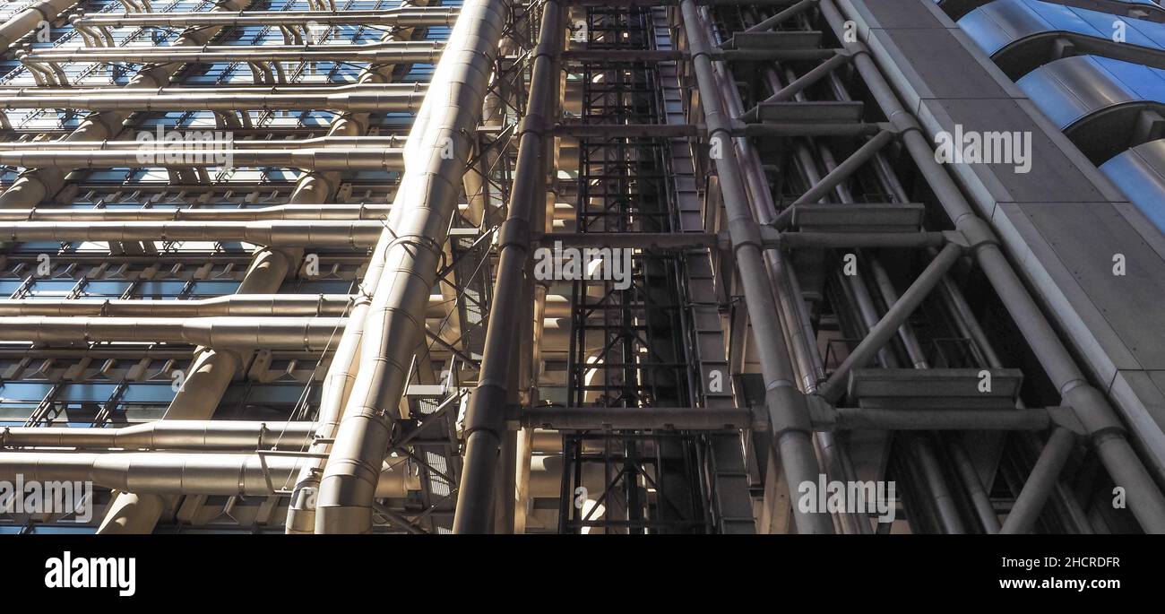 LONDON, UK - CIRCA SEPTEMBER 2019: Lloyd of London high tech skyscraper ...