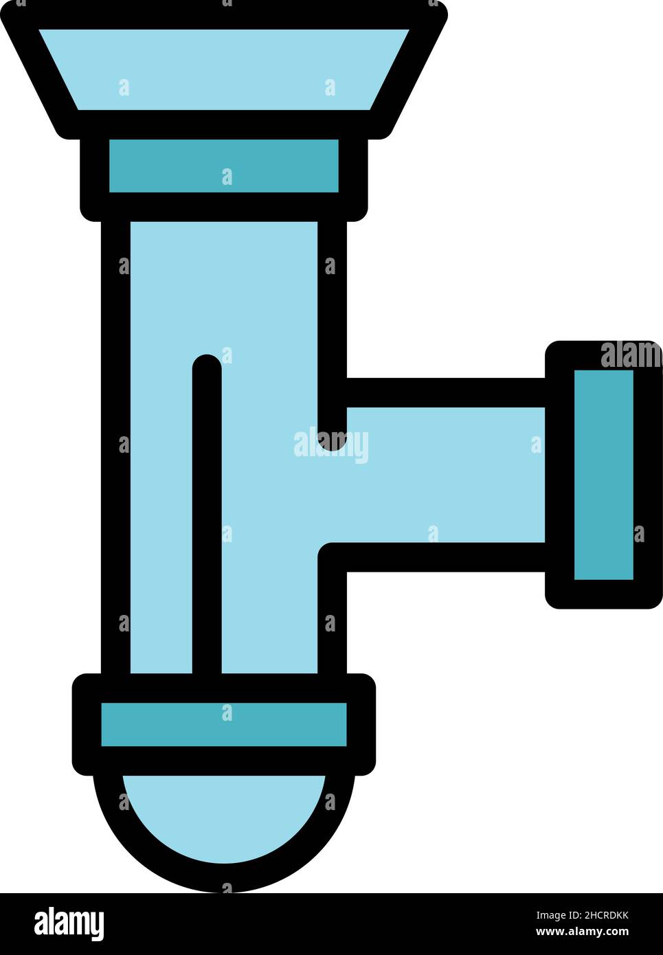 Drain pipe icon. Outline drain pipe vector icon color flat isolated ...