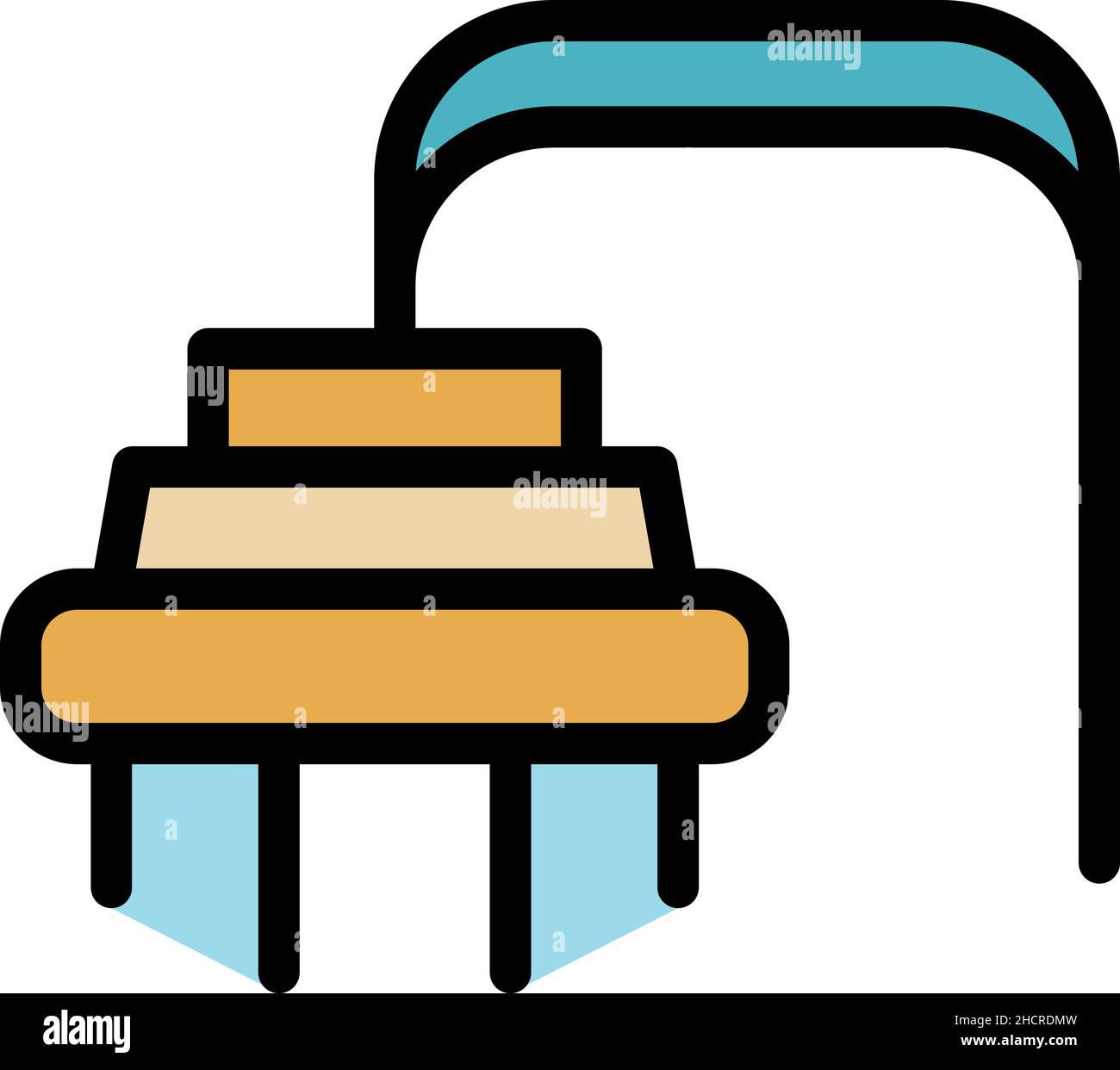 Shower sewage icon. Outline shower sewage vector icon color flat ... Shower sewage icon. Outline shower sewage vector icon color flat ...