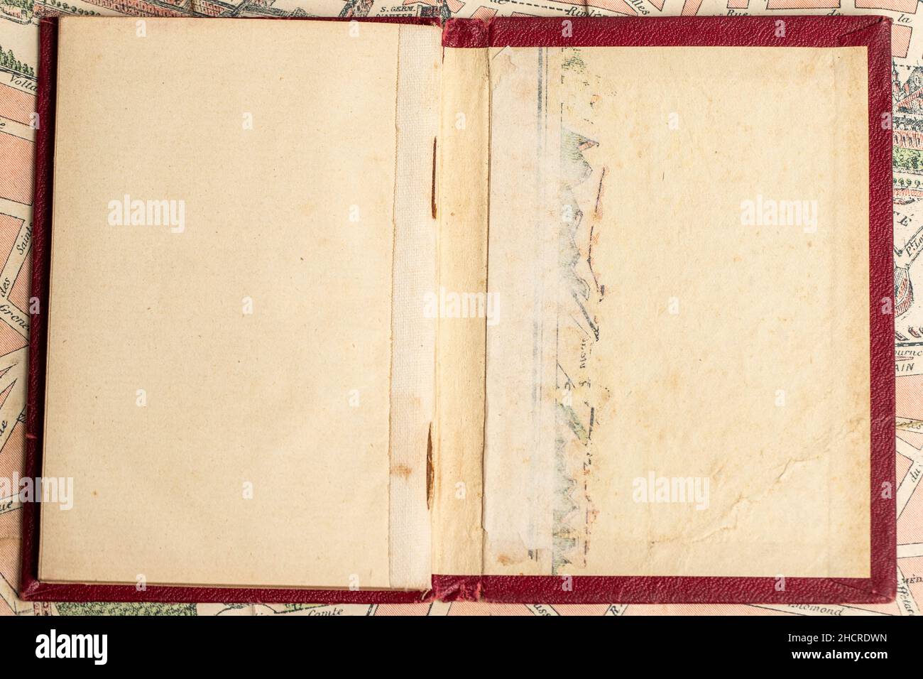 Inside Cover Binding of an Old Guide Book - Yellowing and rusty Stock ...