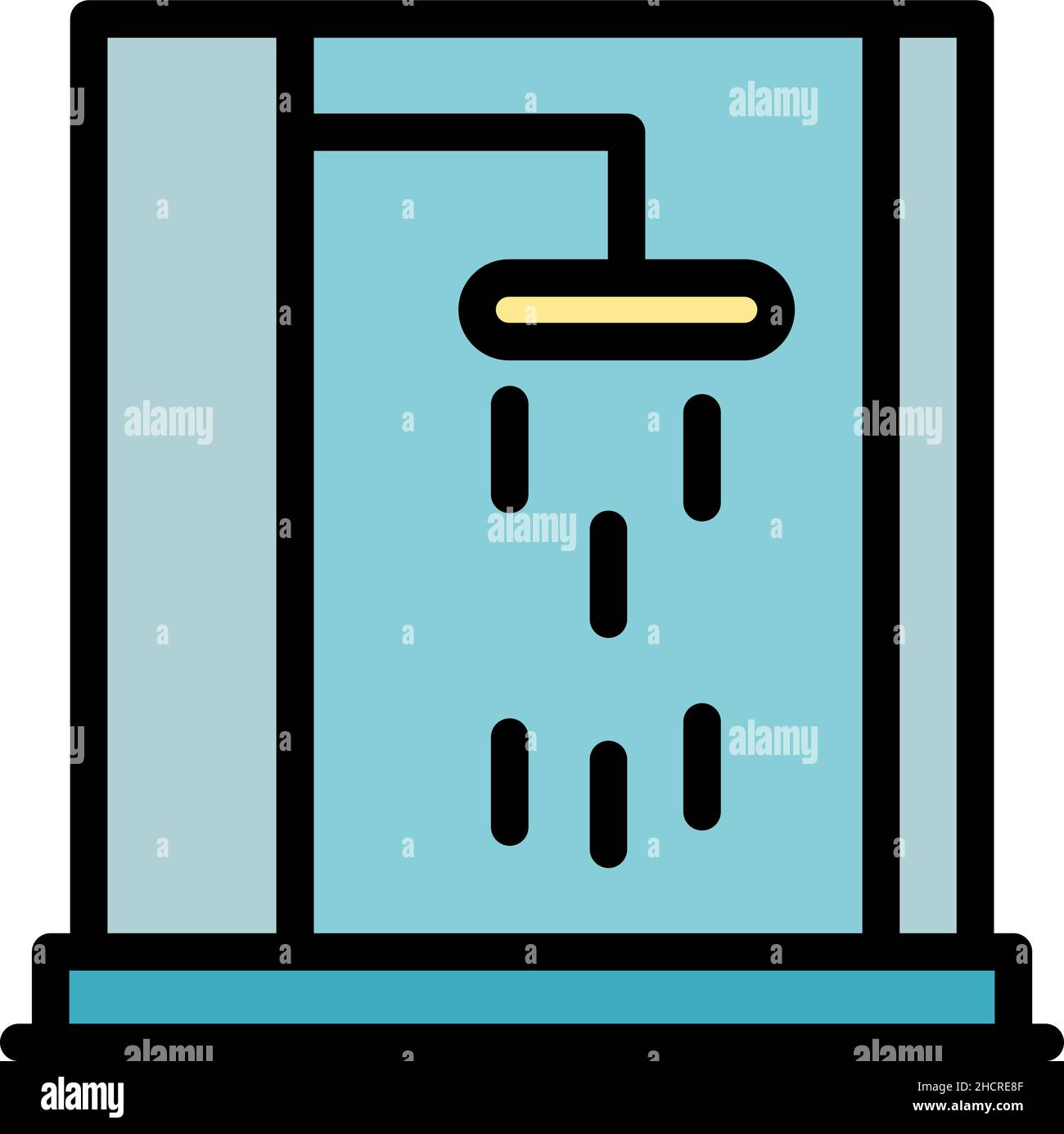 Plastic shower stall icon. Outline plastic shower stall vector icon ...