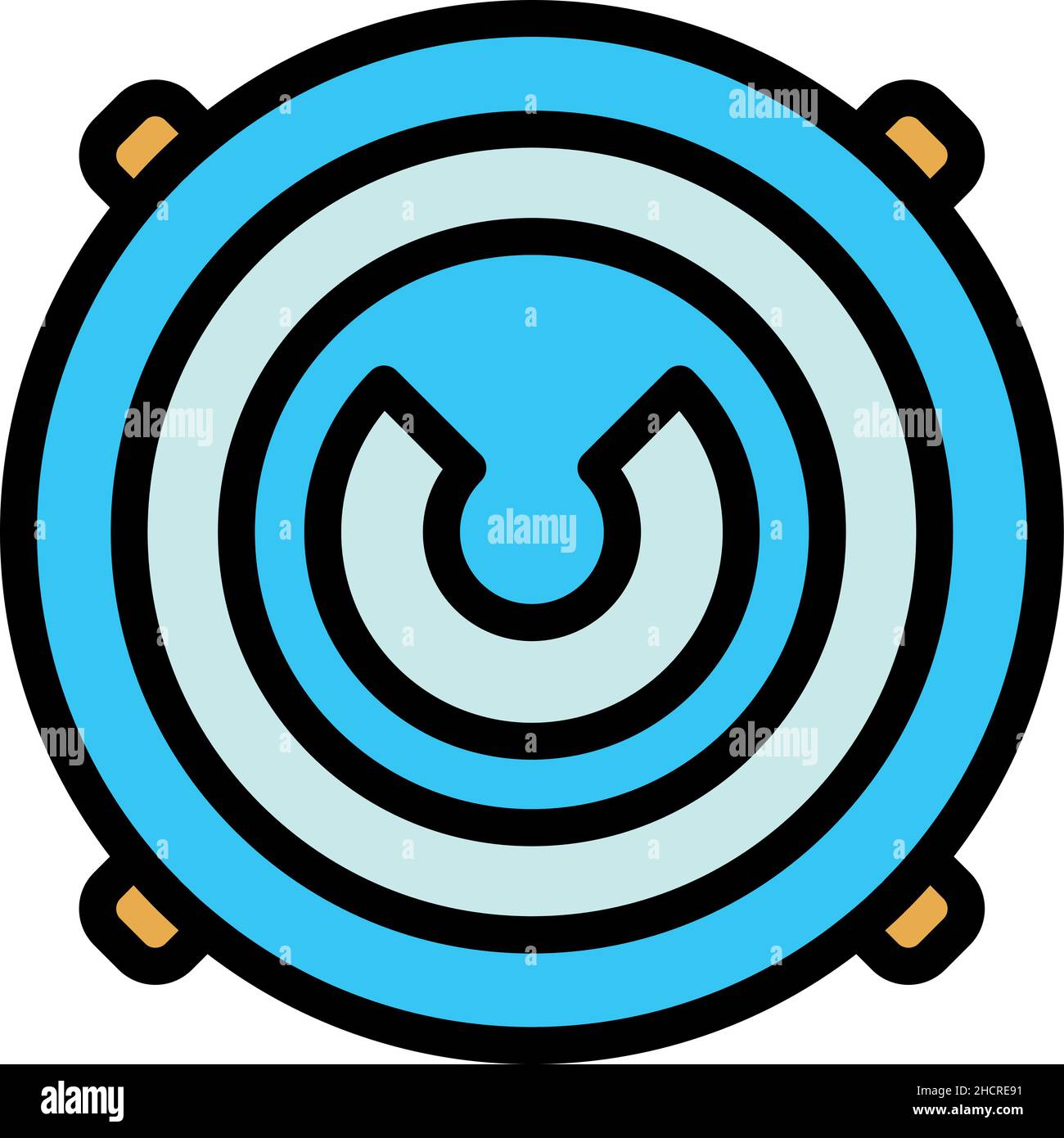 Round manhole cover icon. Outline round manhole cover vector icon color ...