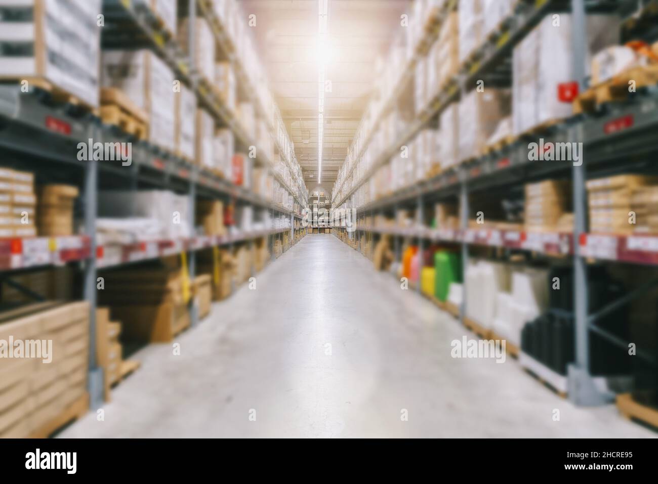 Blur Warehouse inventory product stock for logistic background Stock ...