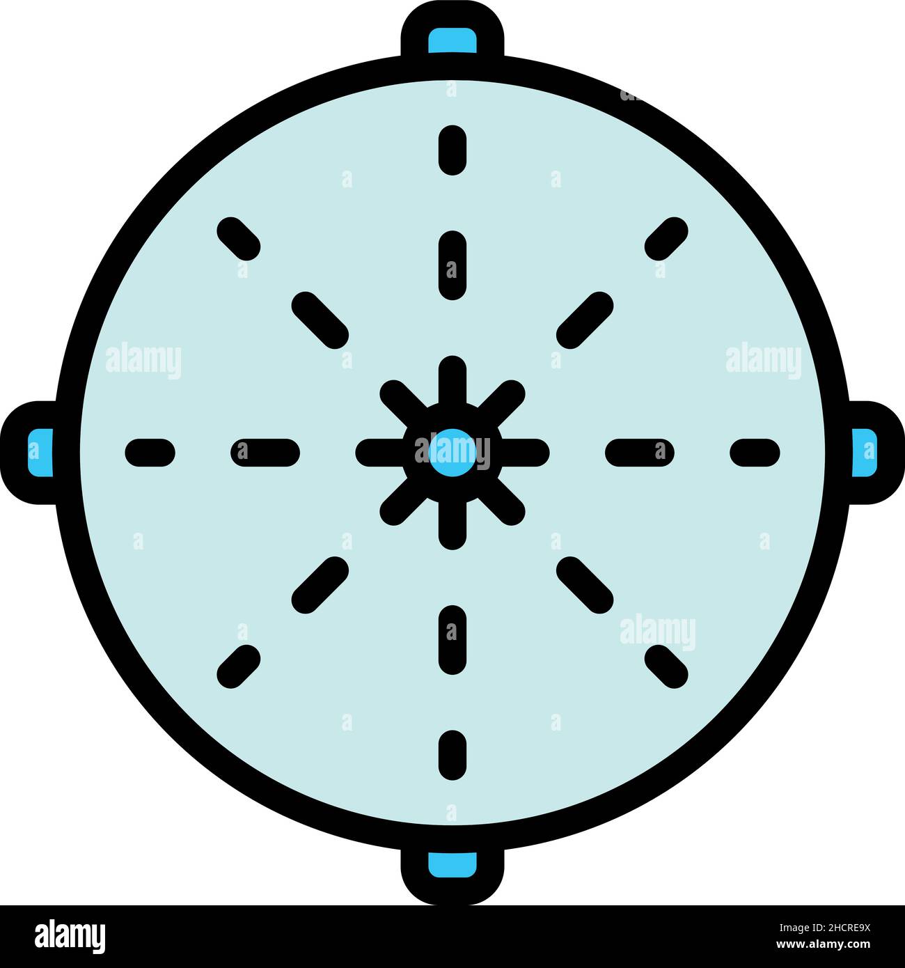 Closed manhole icon. Outline closed manhole vector icon color flat ...