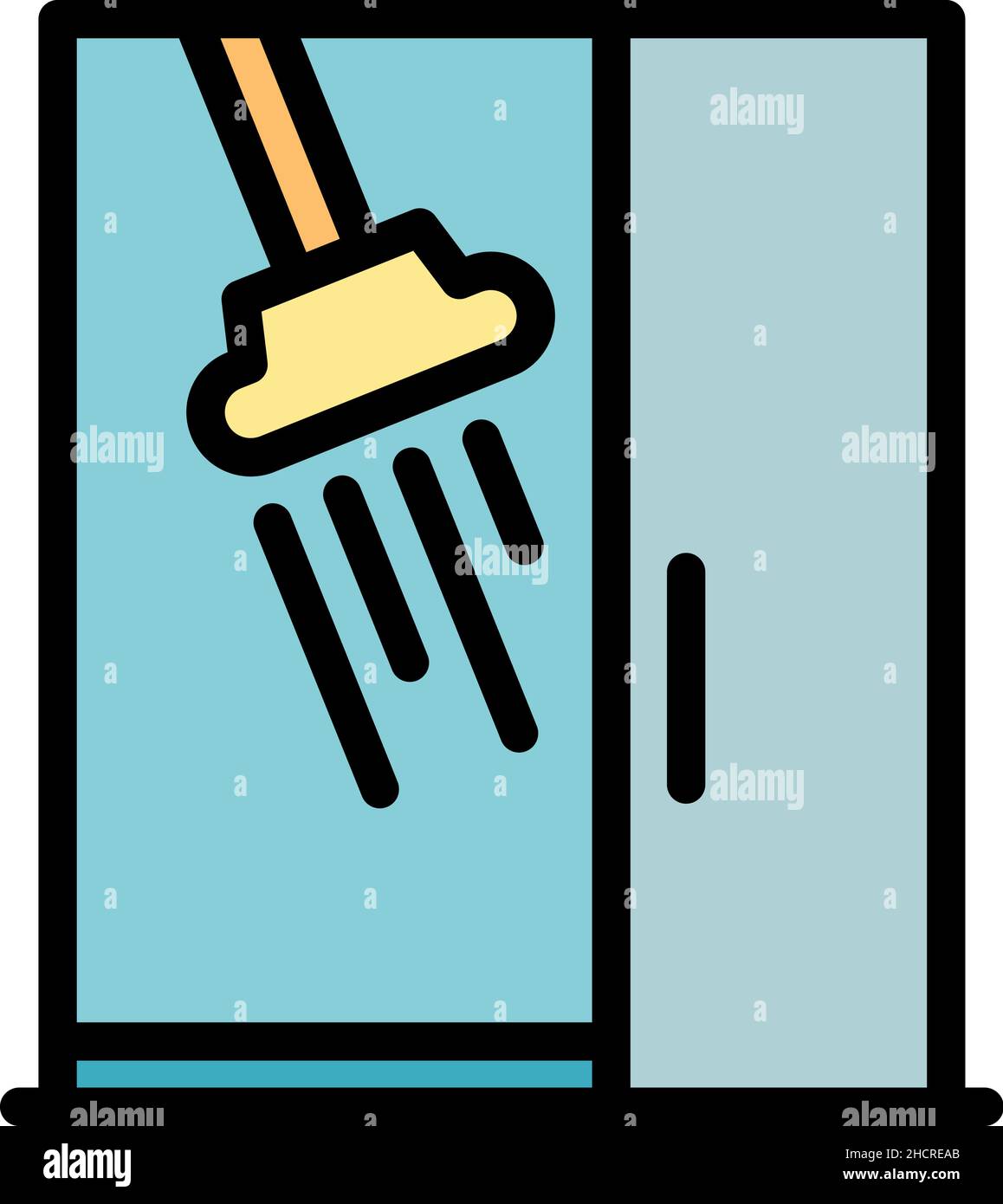 Home shower stall icon. Outline home shower stall vector icon color ...