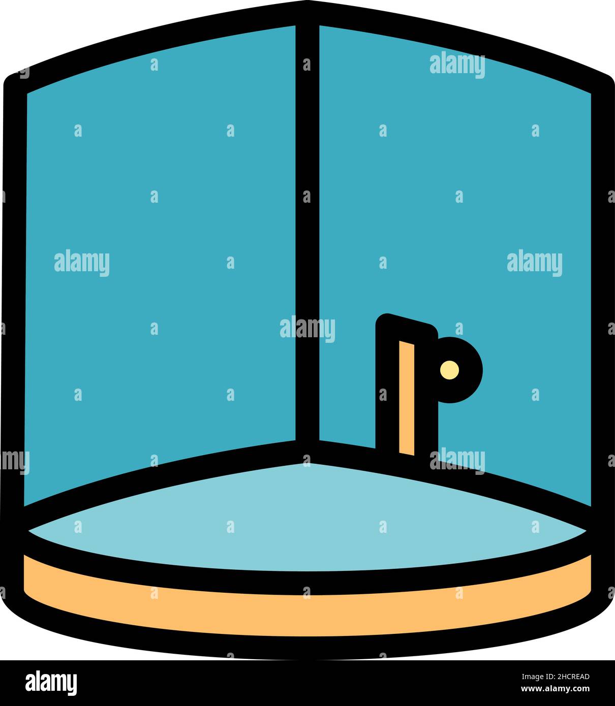 Corner shower stall icon. Outline corner shower stall vector icon color ...