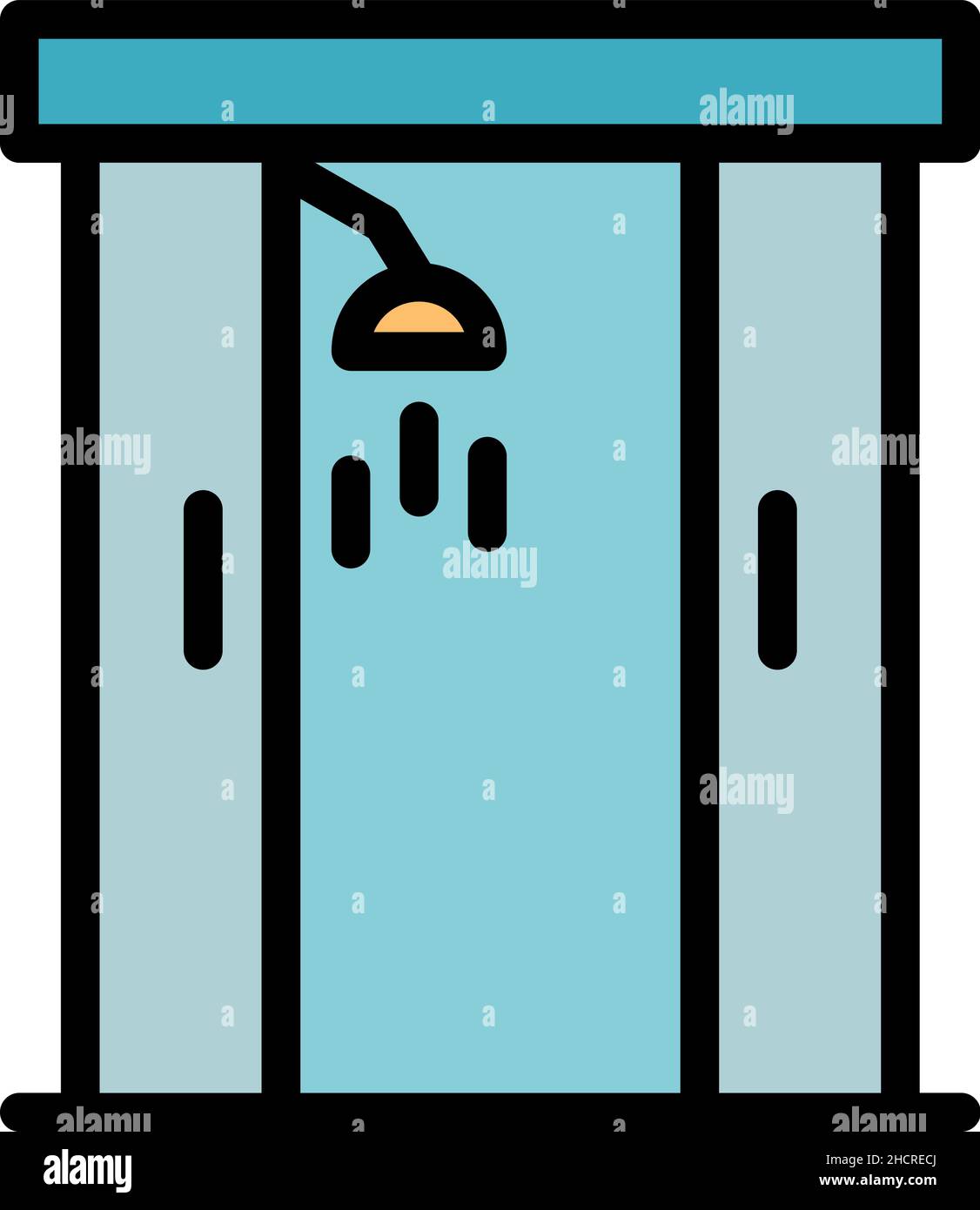 Warm shower icon. Outline warm shower vector icon color flat isolated ...
