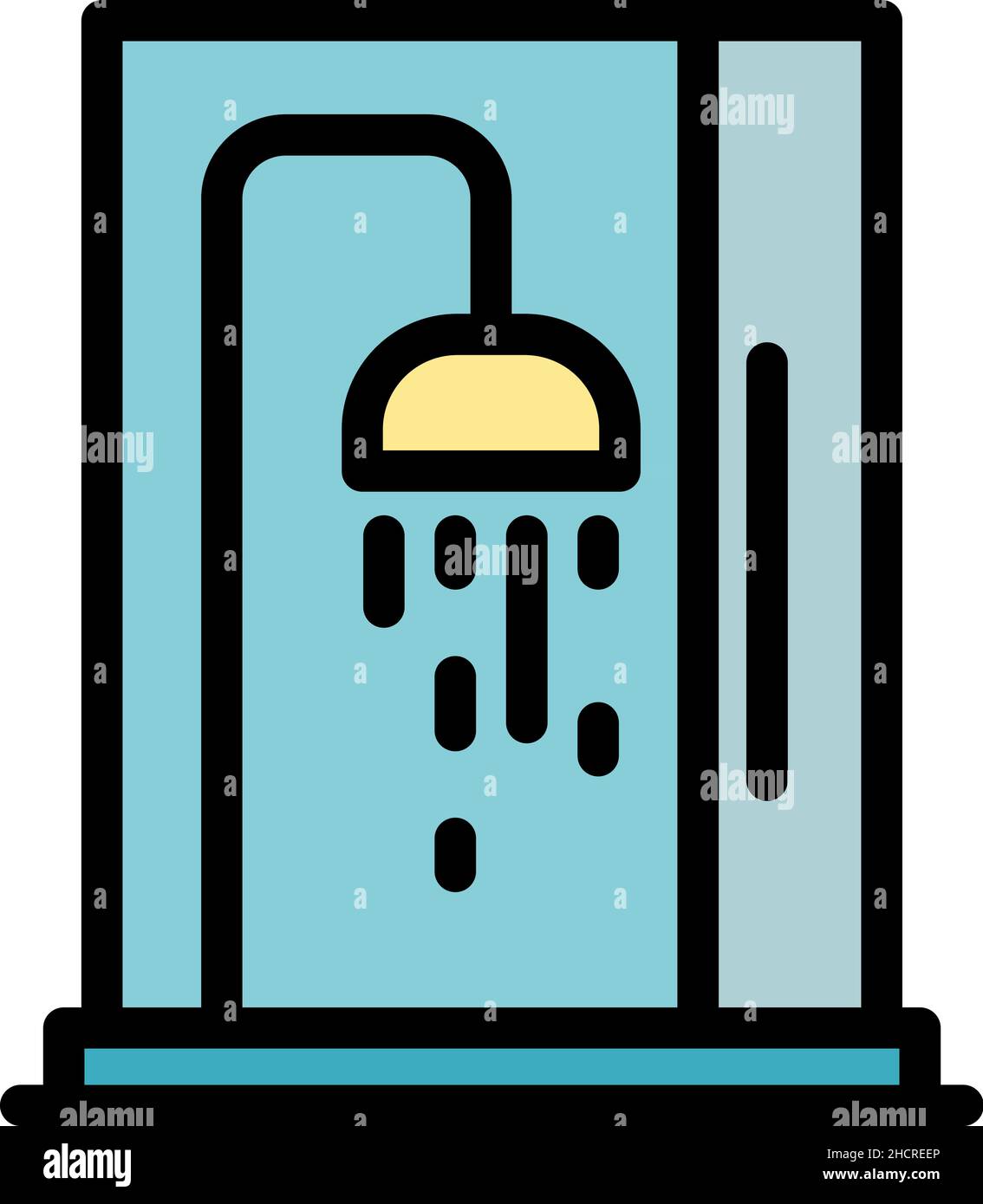Care shower stall icon. Outline care shower stall vector icon color ...