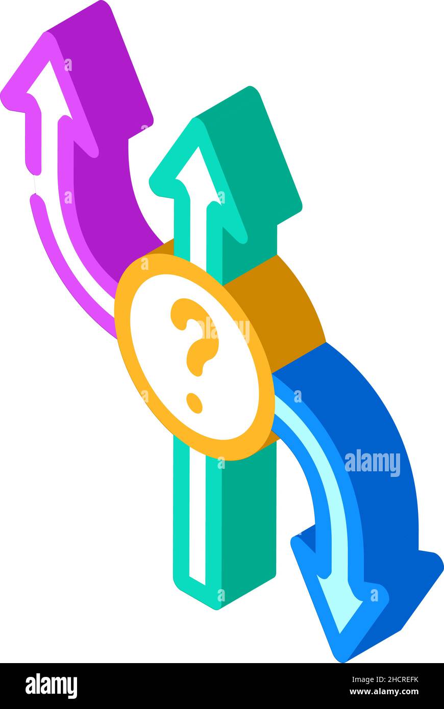 choice of direction isometric icon vector illustration Stock Vector ...