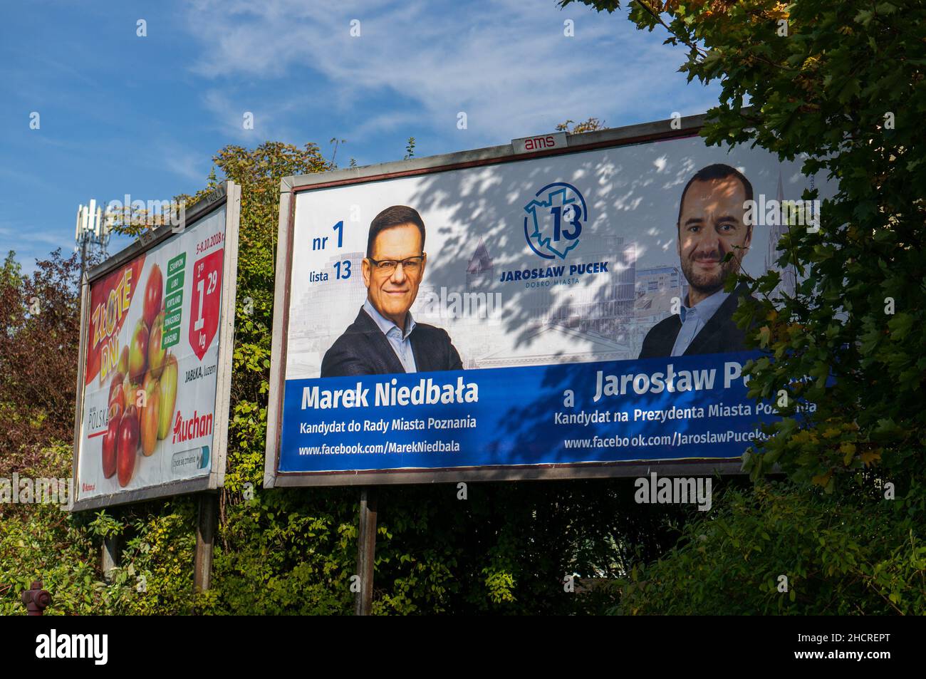 Beautiful shot of a party election advertisement billboard next to ...