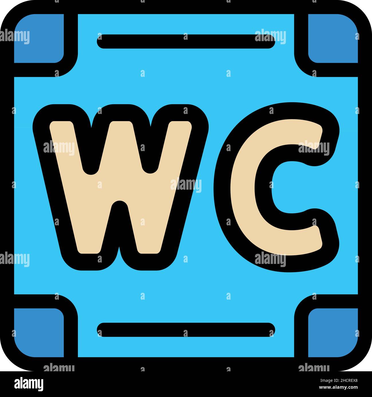 Wc board icon. Outline wc board vector icon color flat isolated Stock ...