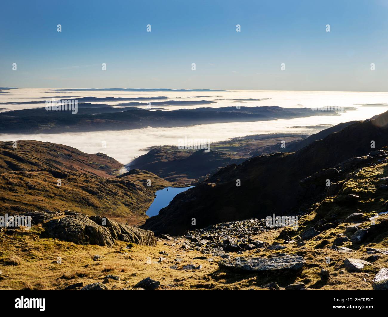 Levers Water and the Copper mines valley in Coniston from Swirl Howe ...
