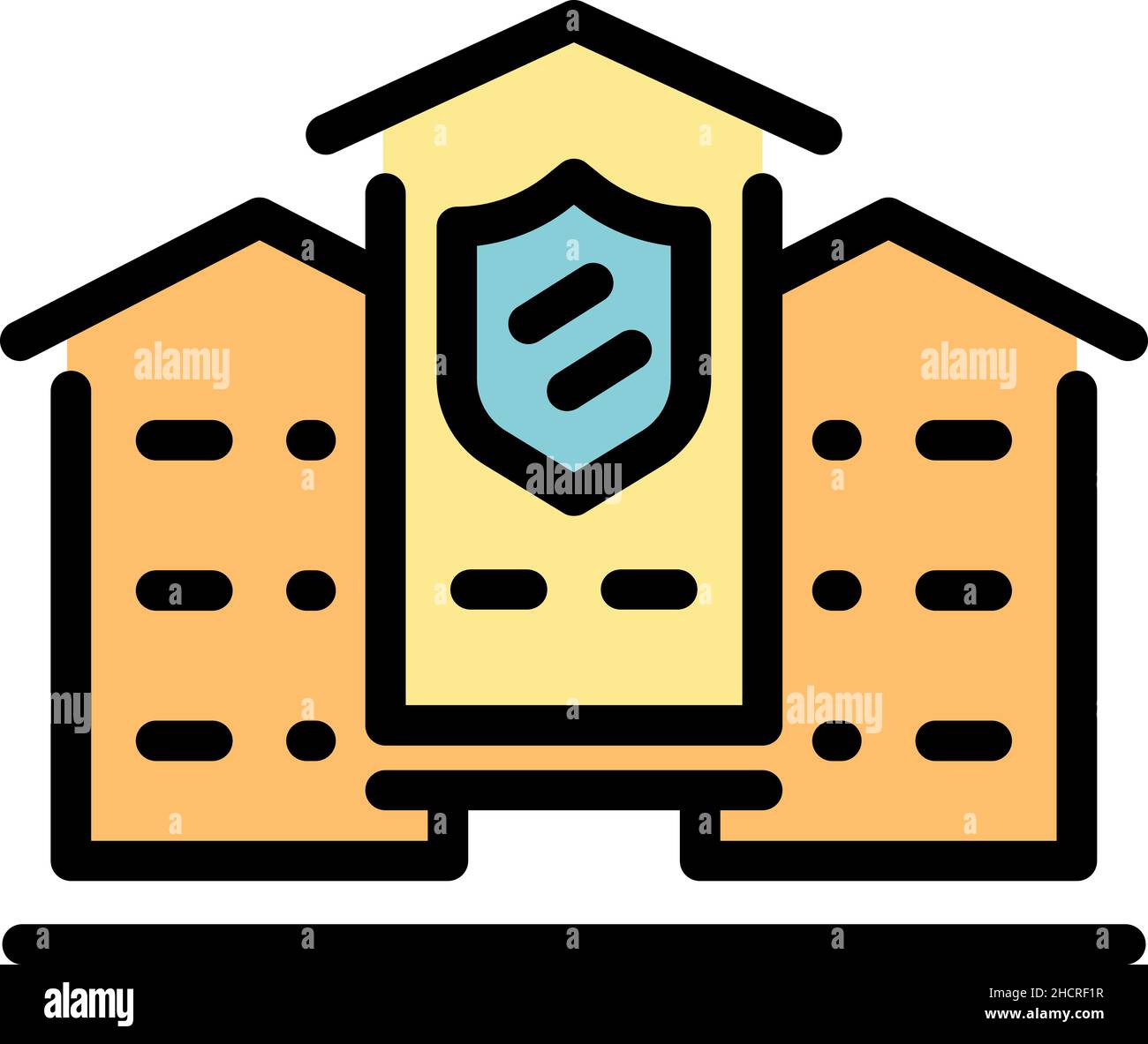 Sale Secured House Icon Outline Sale Secured House Vector Icon Color