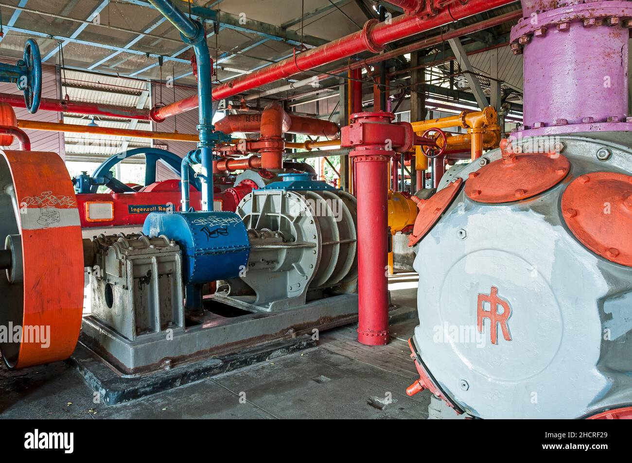 Machinery under a roof at the old gasification plant at Gas Works Park ...