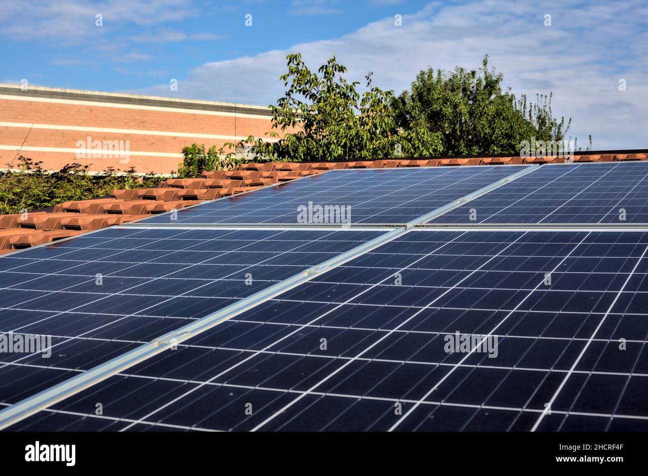 Solar panels on a roof seen up close Stock Photo - Alamy