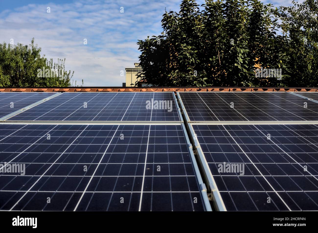 Solar panels on a roof seen up close Stock Photo - Alamy