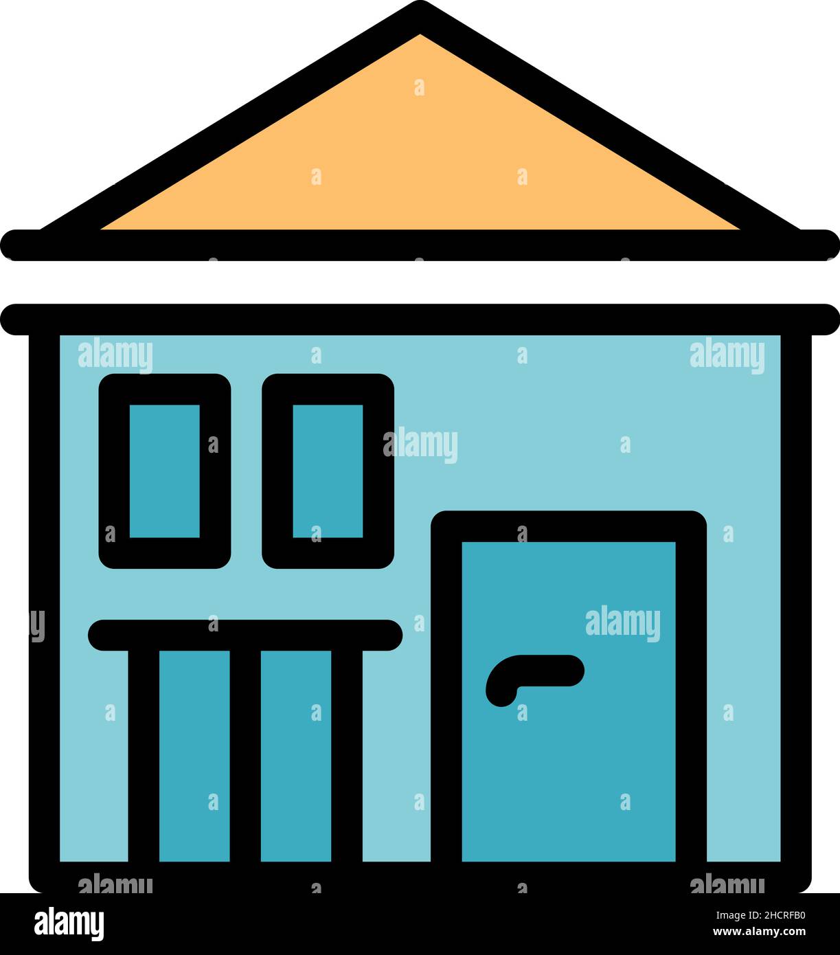 New family house icon. Outline new family house vector icon color flat ...