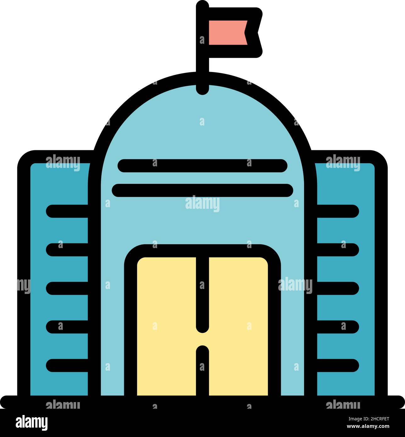 Justice building icon. Outline justice building vector icon color flat ...