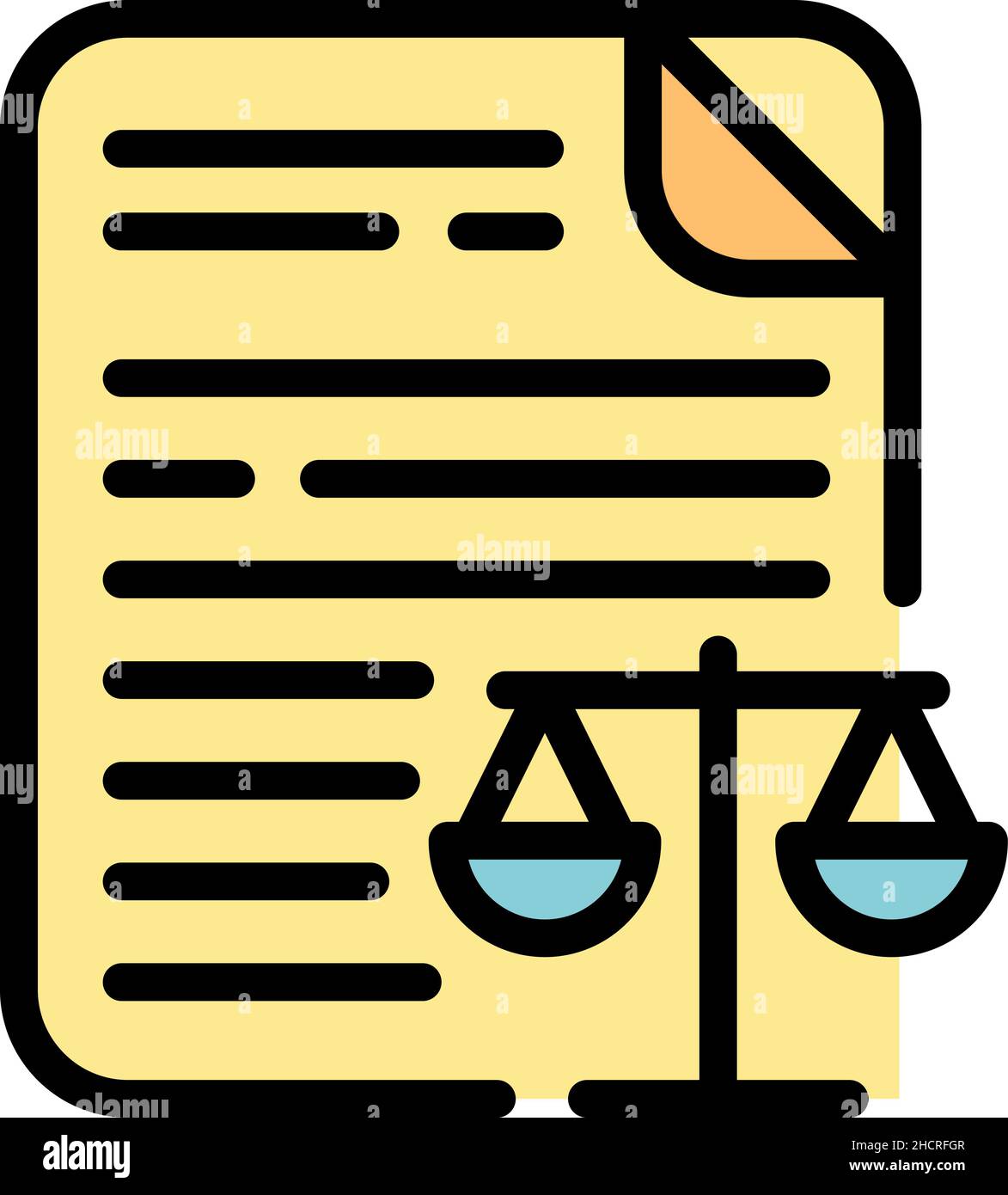 Justice document icon. Outline justice document vector icon color flat ...