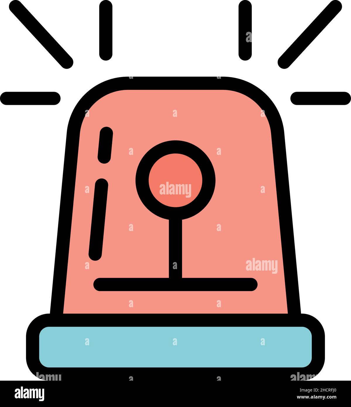 Police sirenicon. Outline police sirenvector icon color flat isolated ...