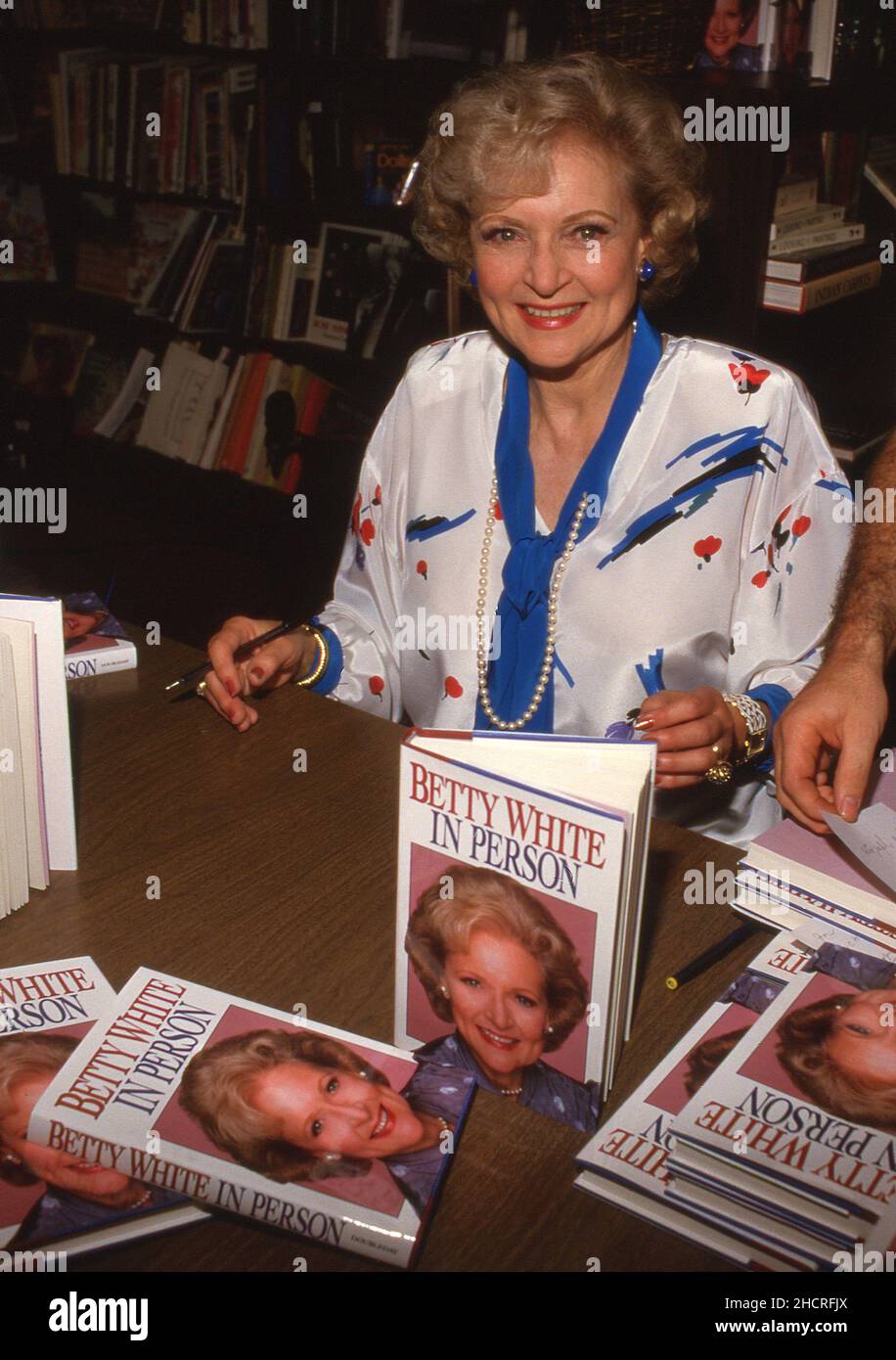 Betty White at a book signing event in Los Angeles, October 2, 1987 ...
