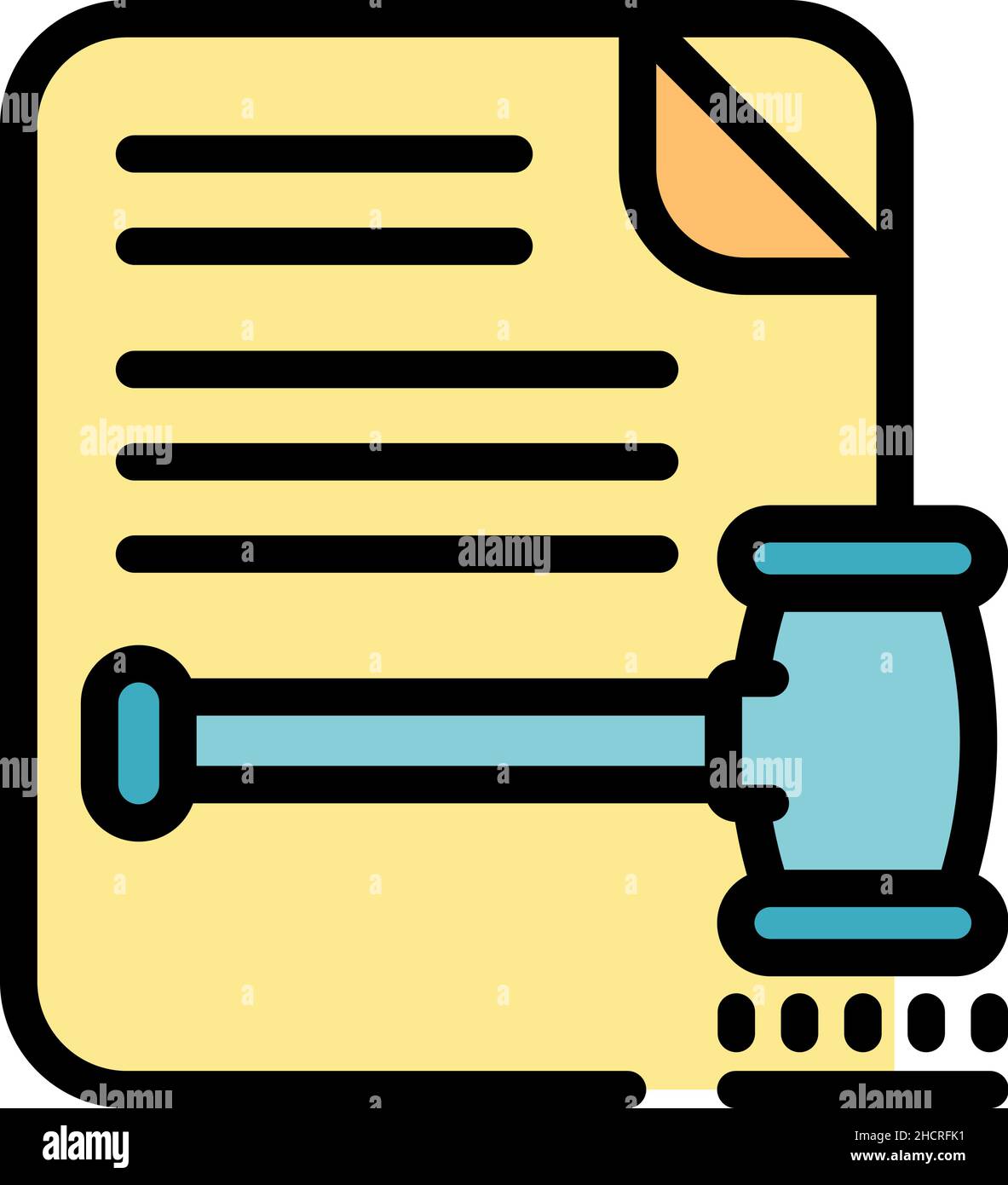 Law document icon. Outline law document vector icon color flat isolated ...