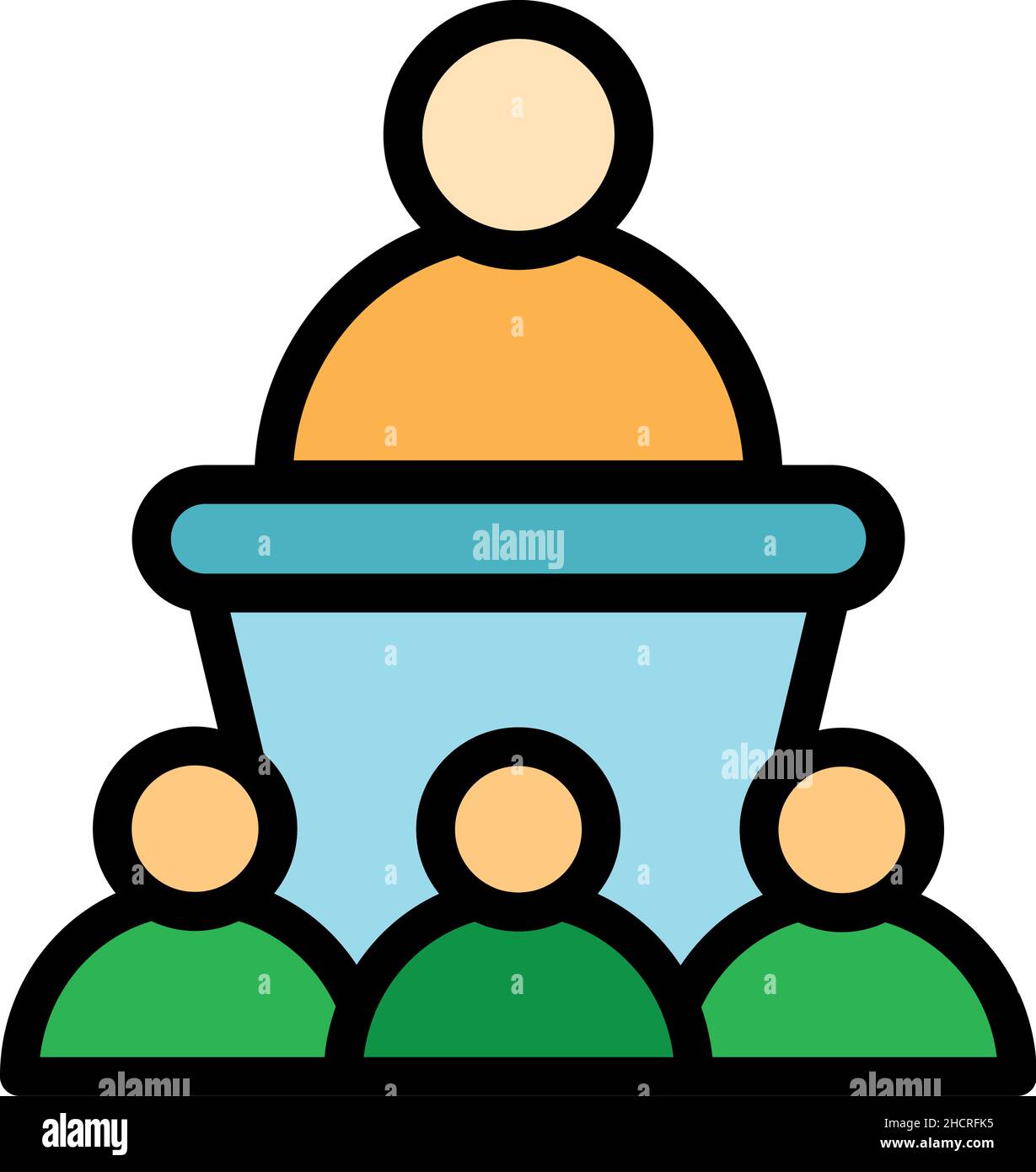 Public authority icon. Outline public authority vector icon color flat ...