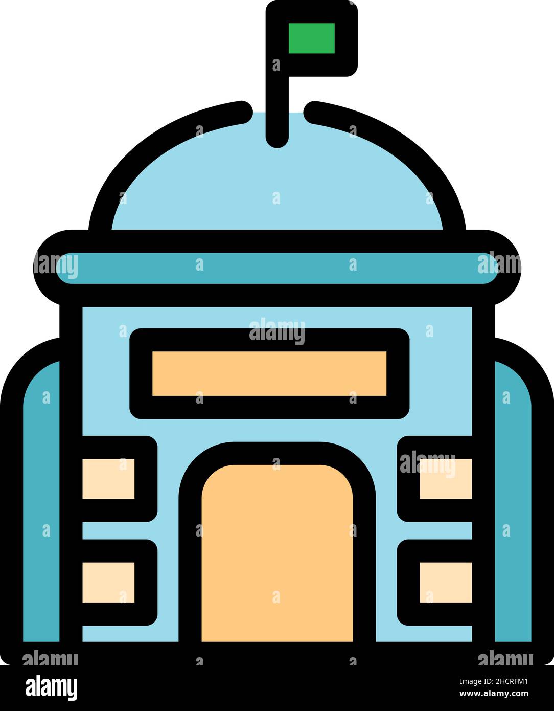 Authority building icon. Outline authority building vector icon color ...