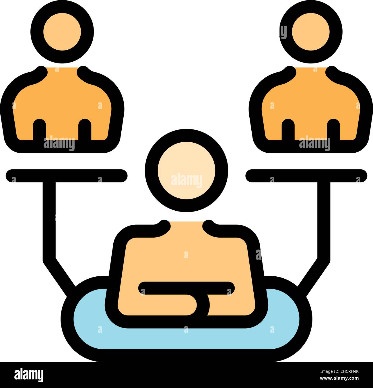 Authority hierarchy icon. Outline authority hierarchy vector icon color ...