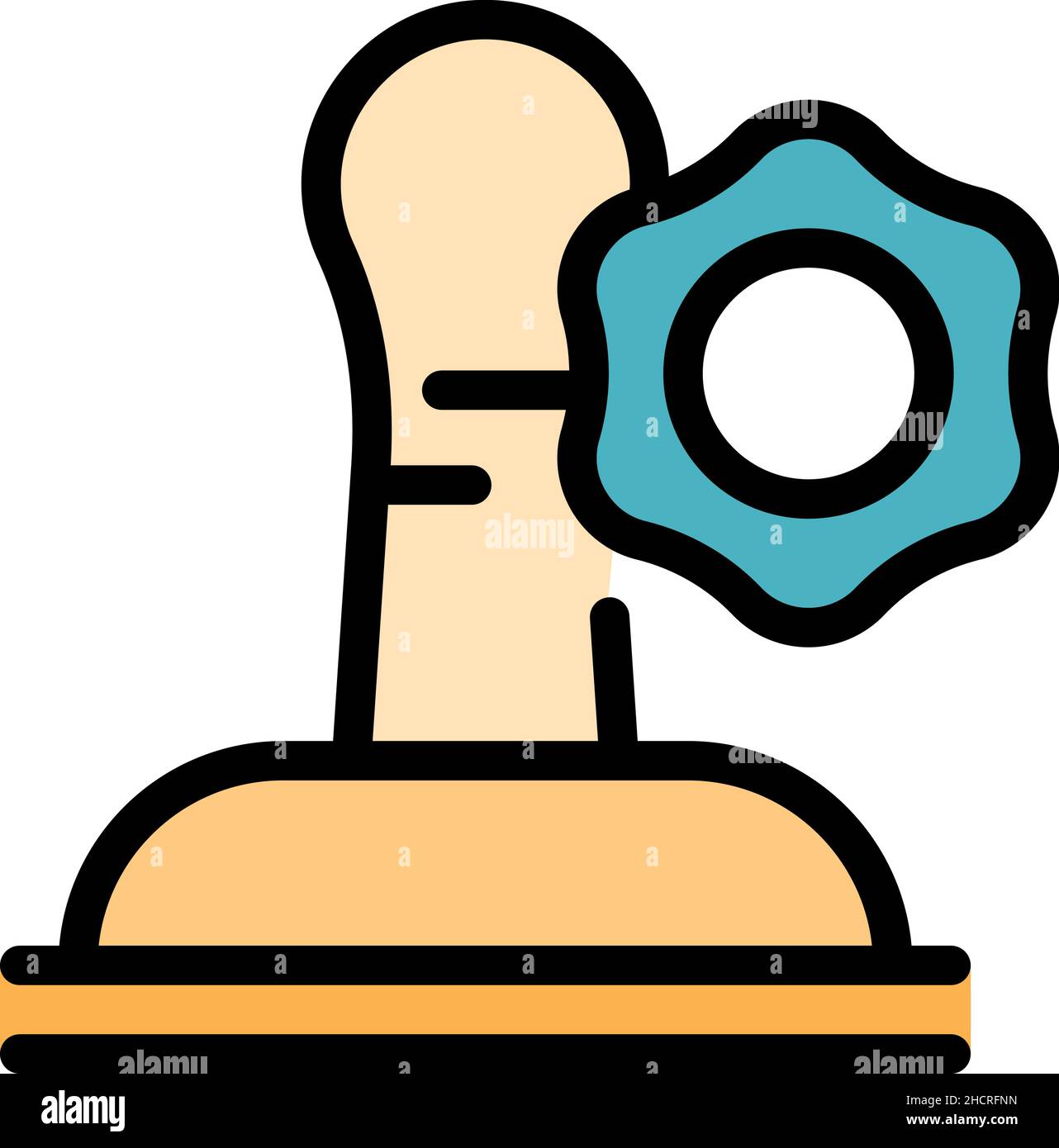 Stamp authority icon. Outline stamp authority vector icon color flat ...