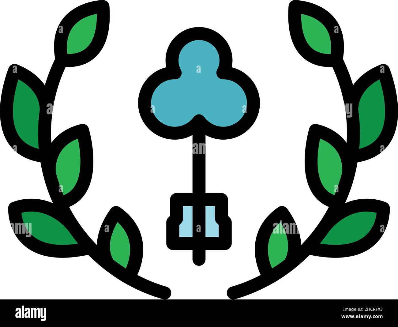 Beautiful key icon. Outline beautiful key vector icon color flat ...