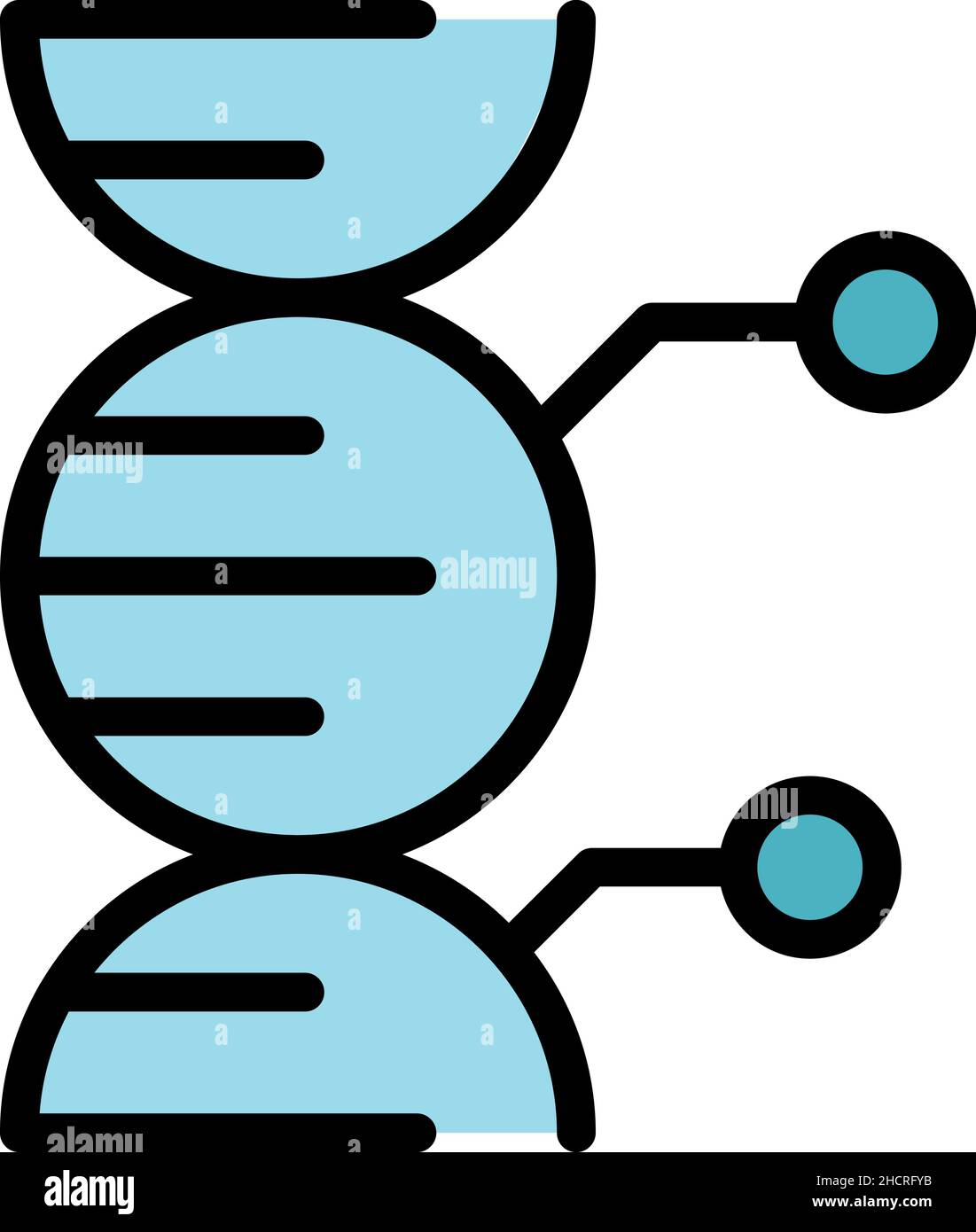 Genome icon. Outline genome vector icon color flat isolated Stock ...
