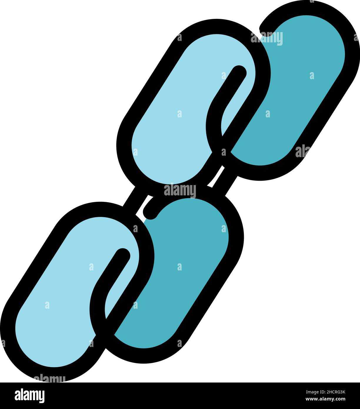 Connection chain icon. Outline connection chain vector icon color flat ...