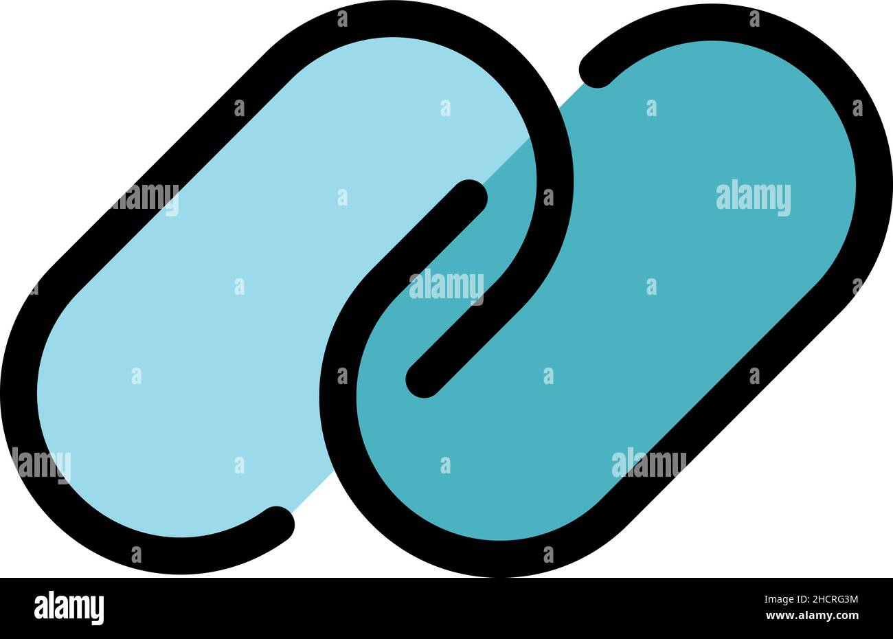 Hyperlink Chain Icon Outline Hyperlink Chain Vector Icon Color Flat