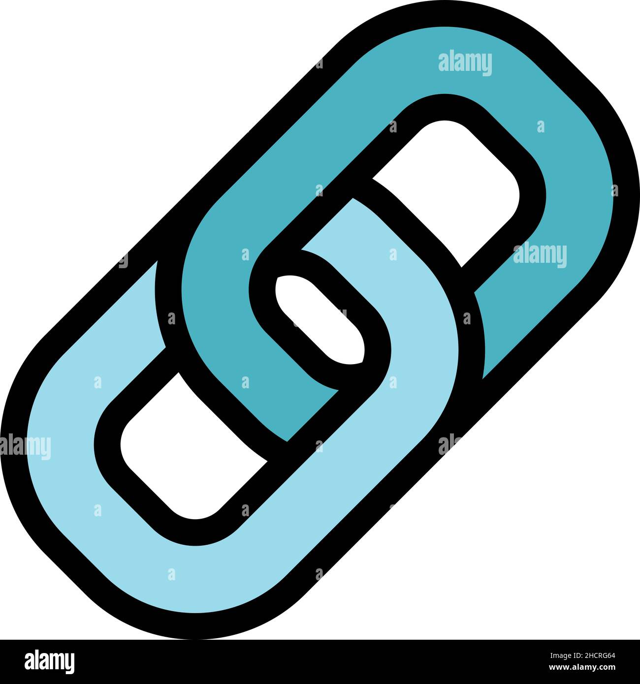 Chain url icon. Outline chain url vector icon color flat isolated Stock ...
